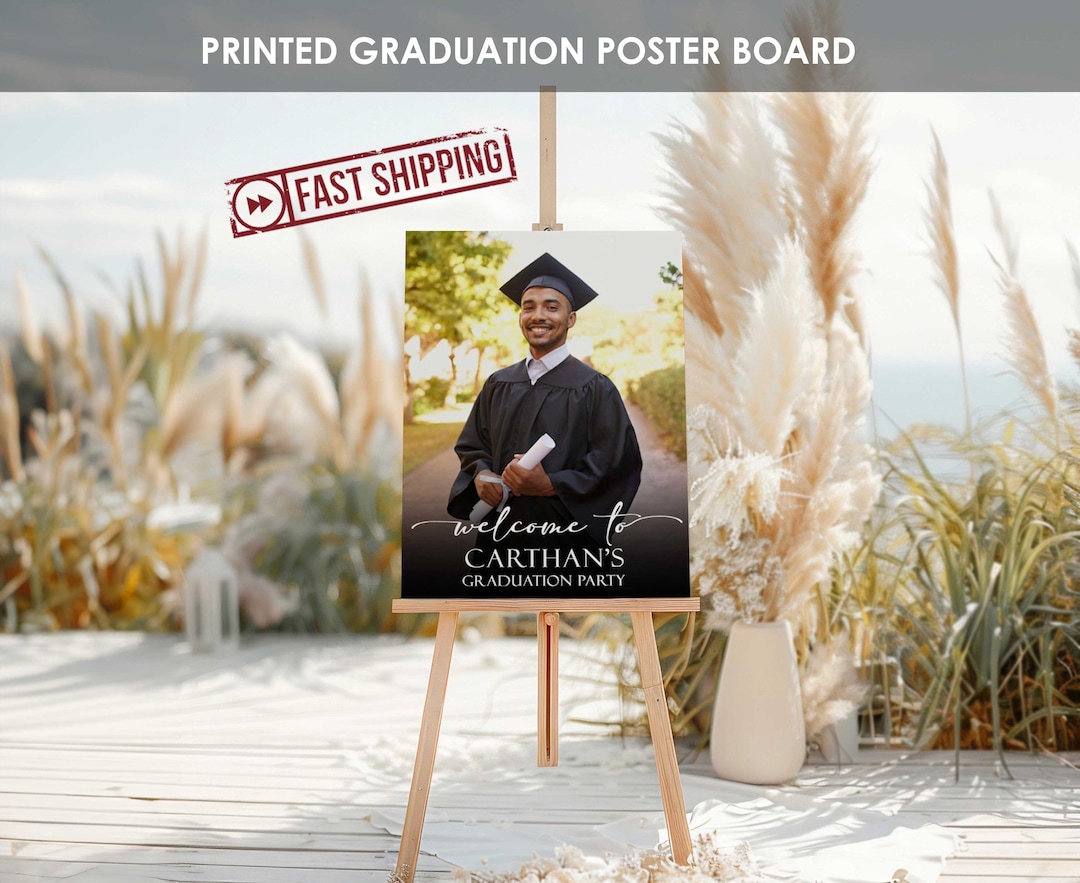 PRINTED Graduation Party Welcome Sign | Grad Poster Board | Large ...
