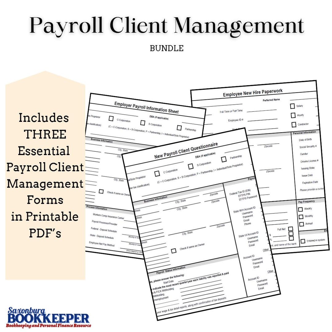 Payroll Client Management Bundle for Accountants & Bookkeepers - Etsy