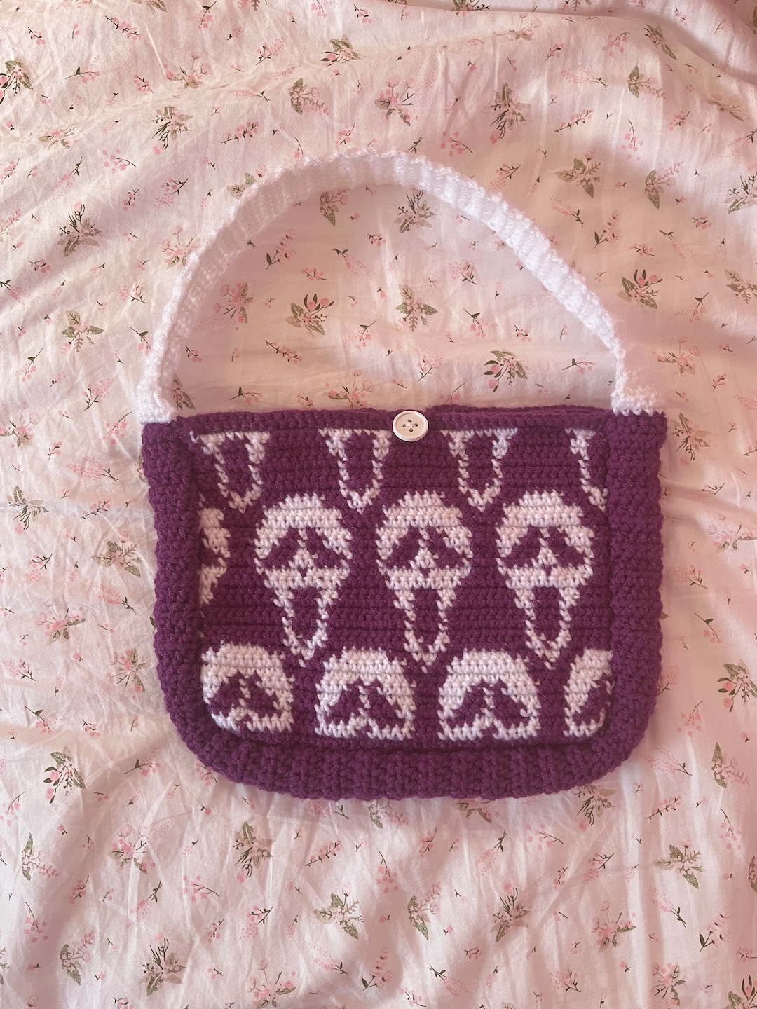 Purple Ghostface Crochet Bag - Etsy