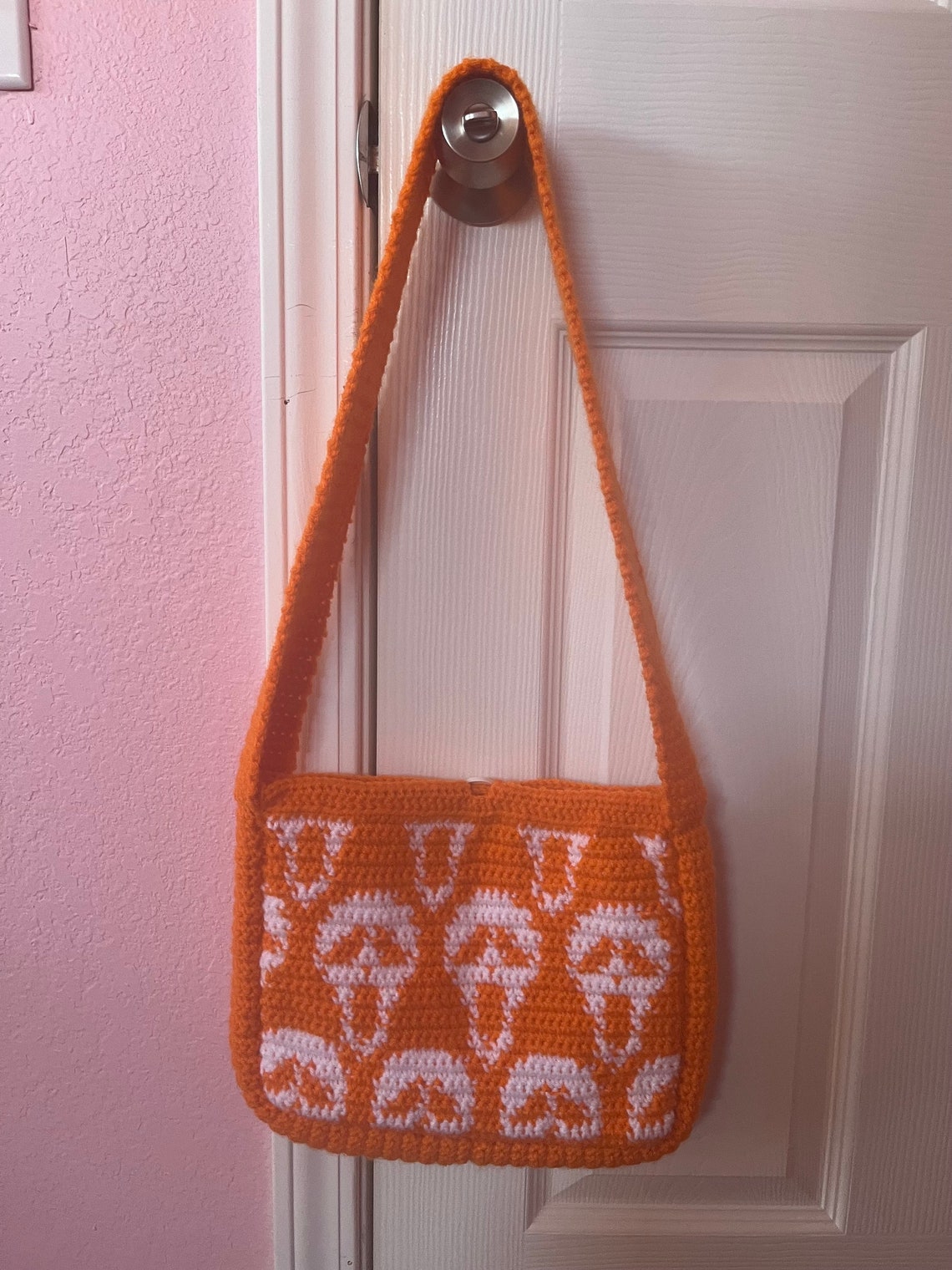 Orange Ghostface Crochet Bag - Etsy