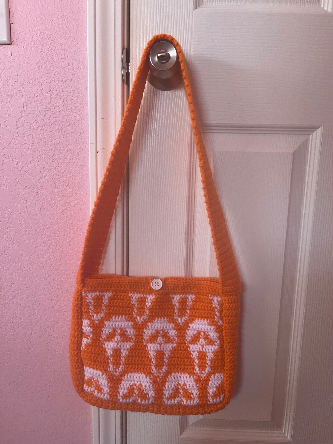 Orange Ghostface Crochet Bag - Etsy