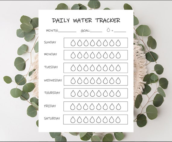 Water Tracker I Weekly Water Tracker I Health Tracker I - Etsy