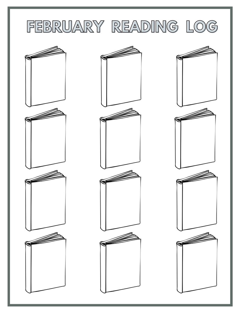 12 Month Reading Log L Reading Log L Book Logs L Monthly Book Log - Etsy
