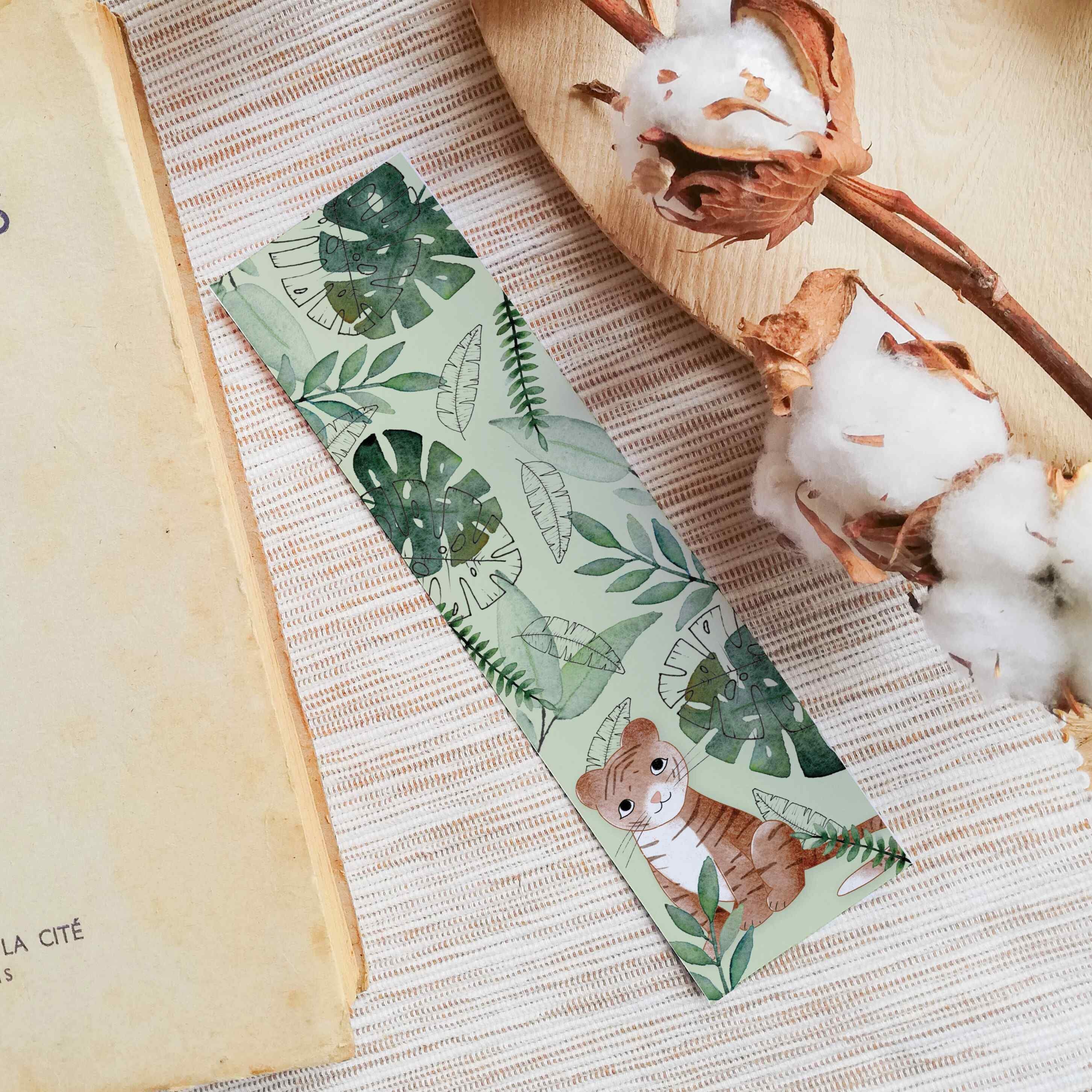 Handmade Jungle Bookmark Double-sided Illustrated Bookmark Laminated ...