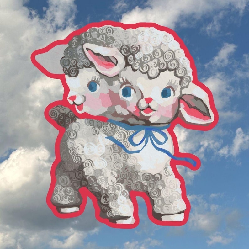 Two Headed Lamb Sticker - Etsy