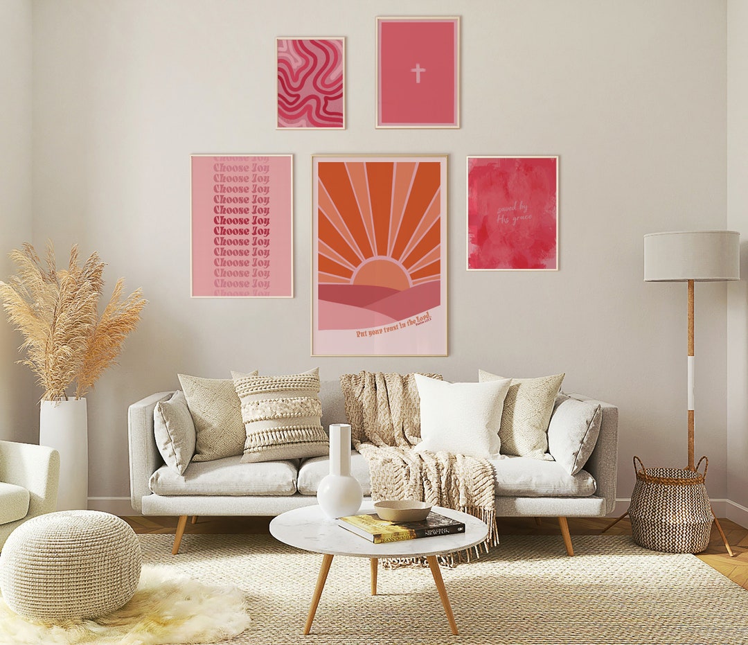 Pink Christian Wall Art, Large Christian Wall Art, Trendy Wall Print ...