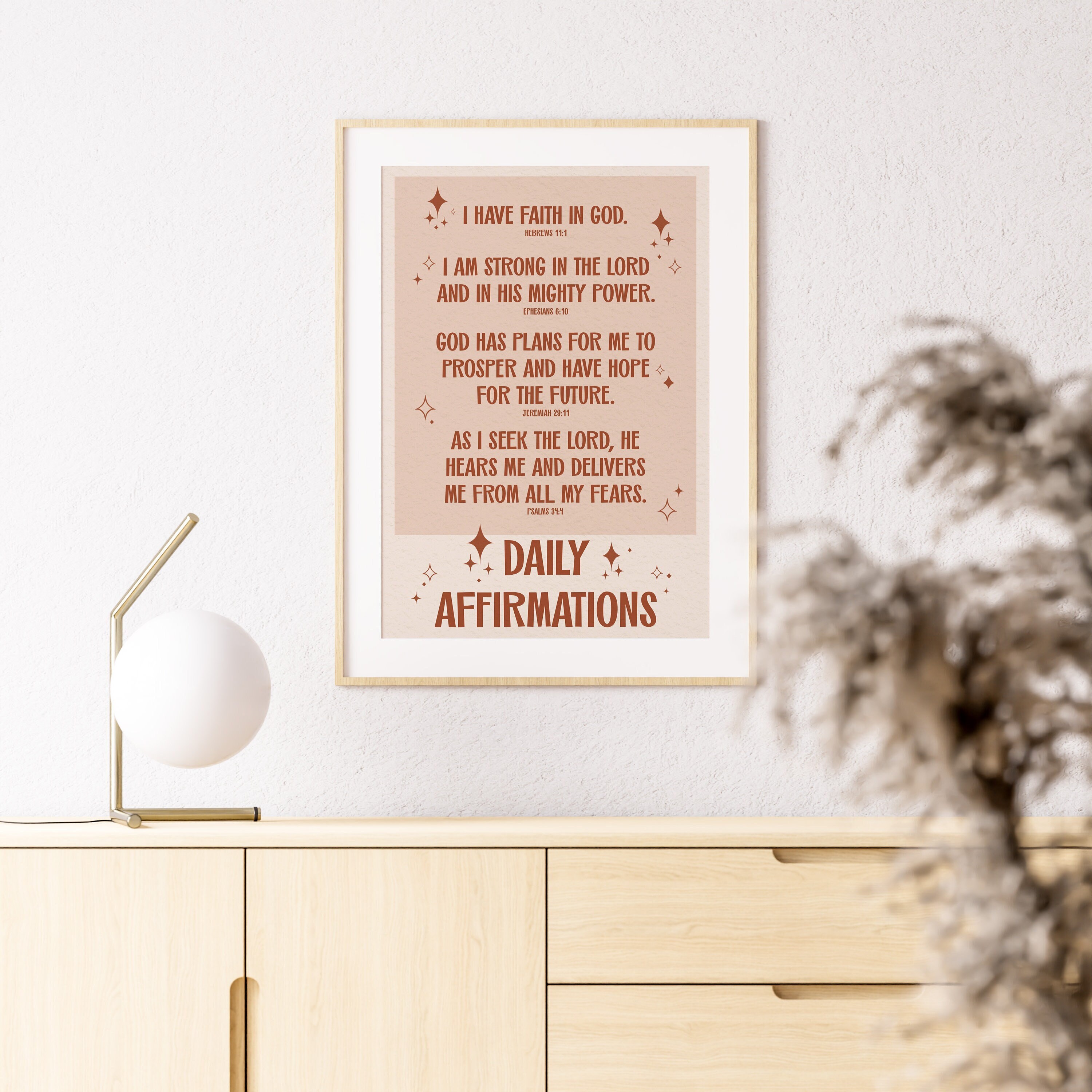 Daily Christian Affirmations Poster Bible Verse Poster Large - Etsy