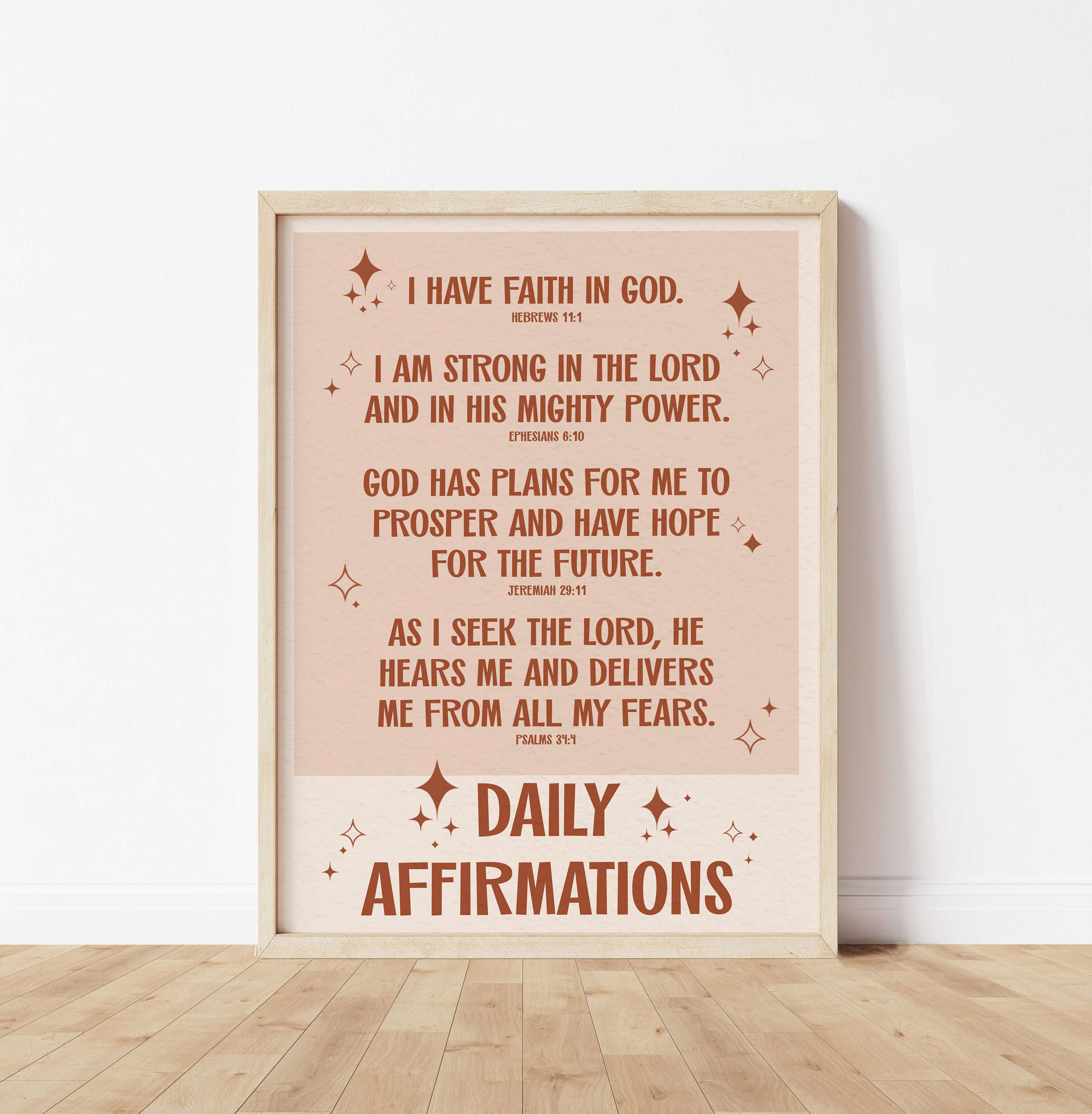 Daily Christian Affirmations Poster Bible Verse Poster Large - Etsy