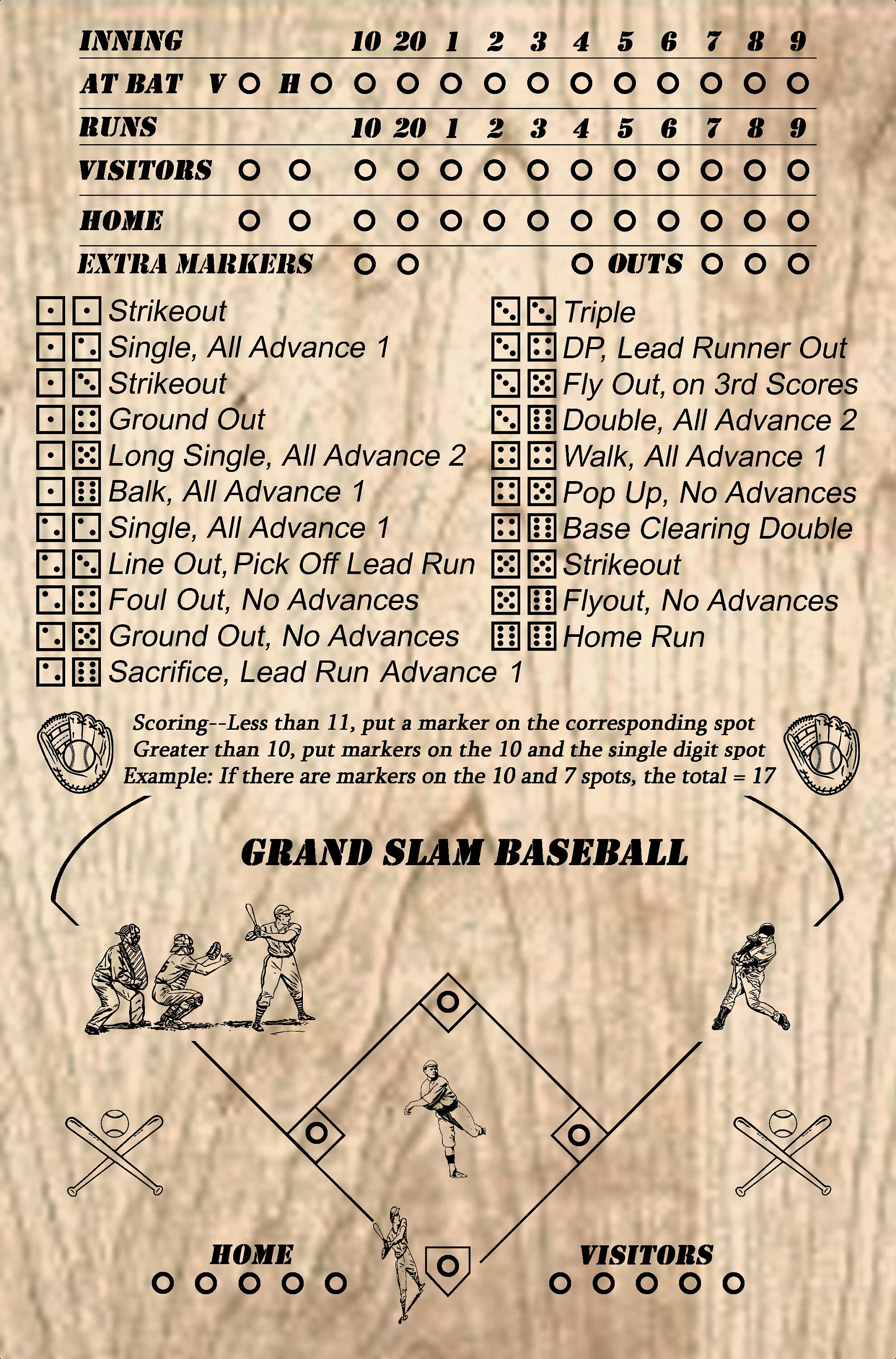 Dice Baseball Home Run Derby and Peg Games Games on Both - Etsy