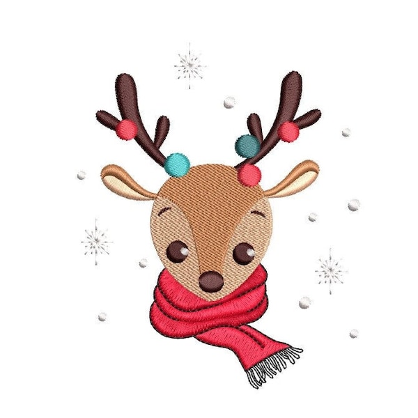 Reindeer Embroidery - Etsy