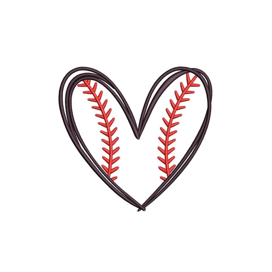 Baseball Heart Machine Embroidery Design, Sport Embroidery Design, 4 ...