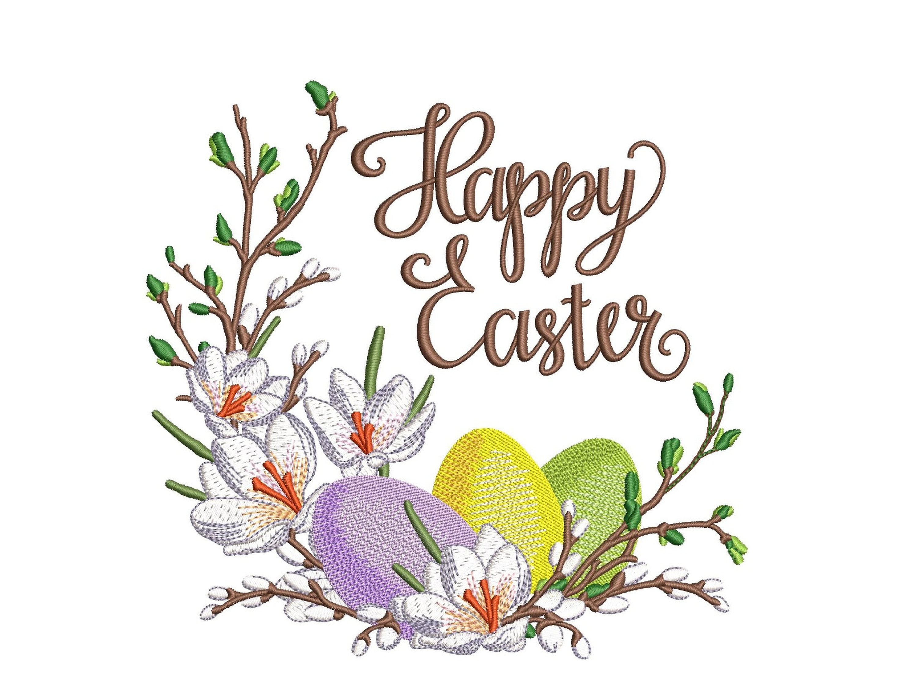 Happy Easter Embroidery Design, 3 Sizes, Instant Download - Etsy