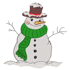 Snowman Embroidery Design, Christmas Embroidery File, 5 Sizes, Instant ...