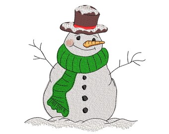Snowmen Embroidery Design, Christmas Embroidery File, 5 Sizes, Instant ...