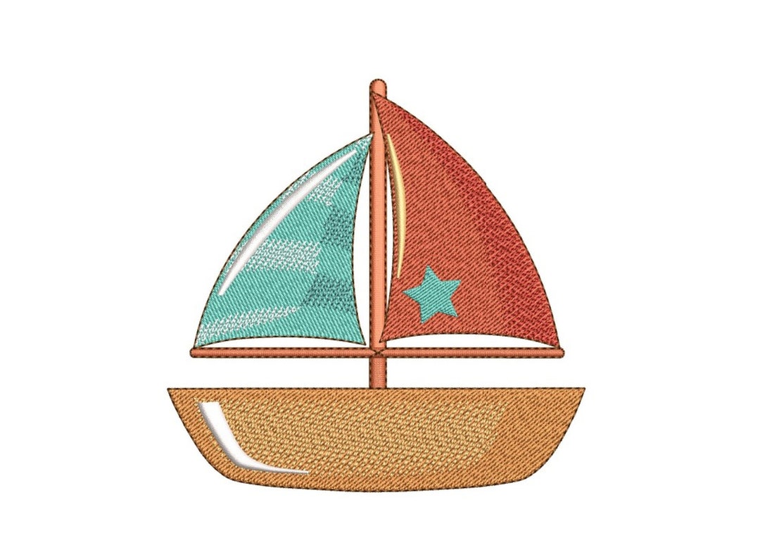 Sail Boat Embroidery Design, Boat Embroidery File, 4 Sizes, Instant ...