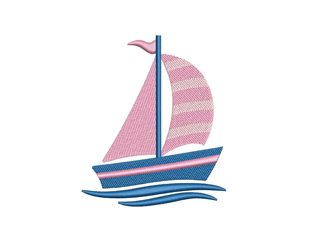 Sail Boat Embroidery Design, Boat Embroidery File, 4 Sizes, Instant ...