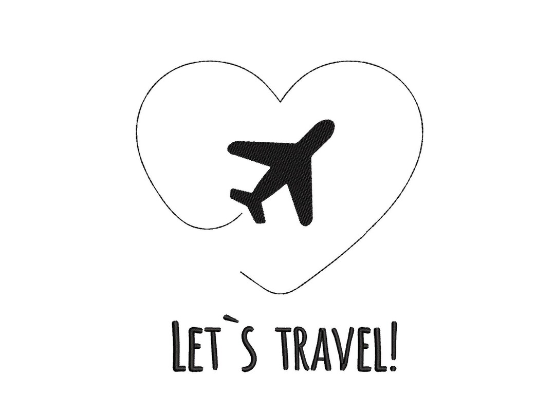 Travel Embroidery Design, Airplane Embroidery File, 3 Sizes, Instant ...