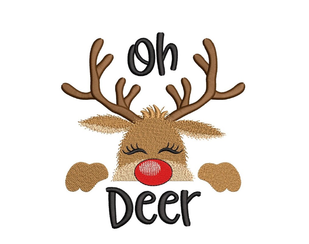 Oh Deer Embroidery Design, 5 Sizes, Instant Download - Etsy