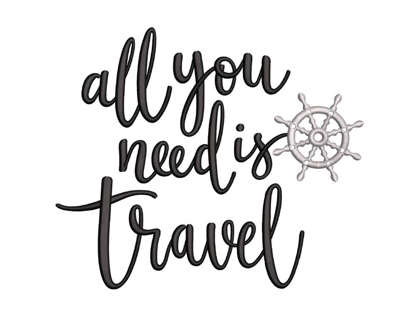 Travel Embroidery Design 4 Sizes Instant Download - Etsy