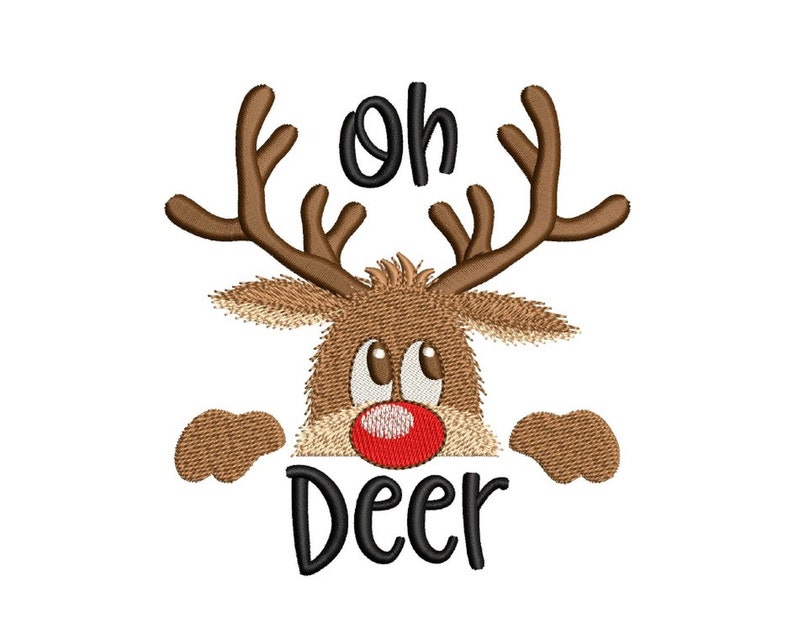 Oh Deer Embroidery Design Christmas Reindeer Embroidery File - Etsy