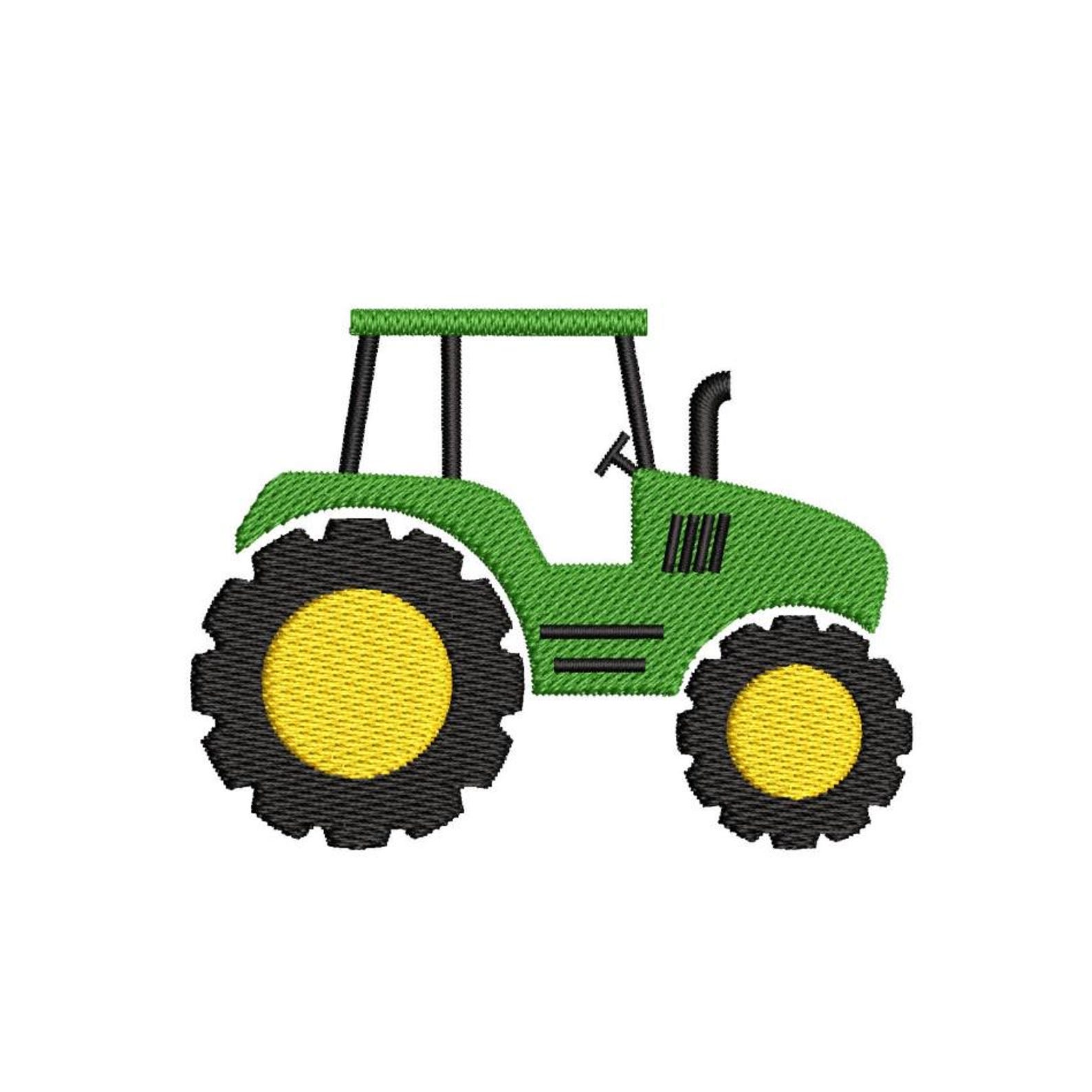 Green Farm Tractor Machine Embroidery Design, Farm Life Embroidery ...