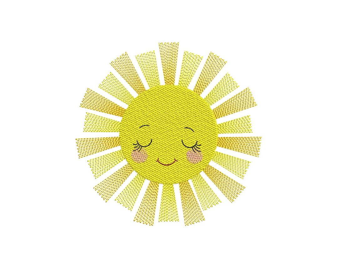 Sun Embroidery Design, 5 Sizes, Instant Download - Etsy