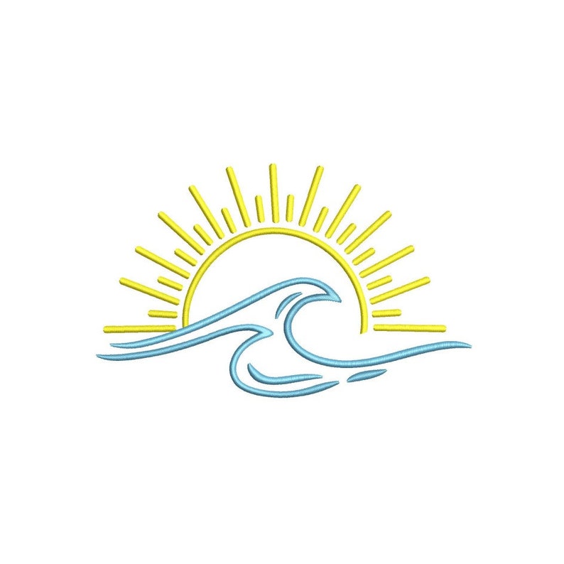 Sun and Ocean Waves Design, 5 Sizes, Instant Download - Etsy