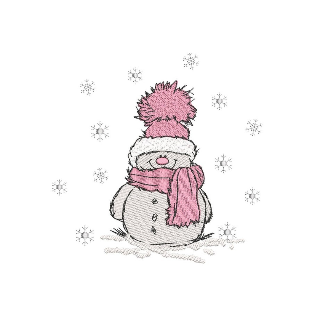 Snowman Embroidery Design, Christmas Embroidery File, 3 Sizes, Instant ...