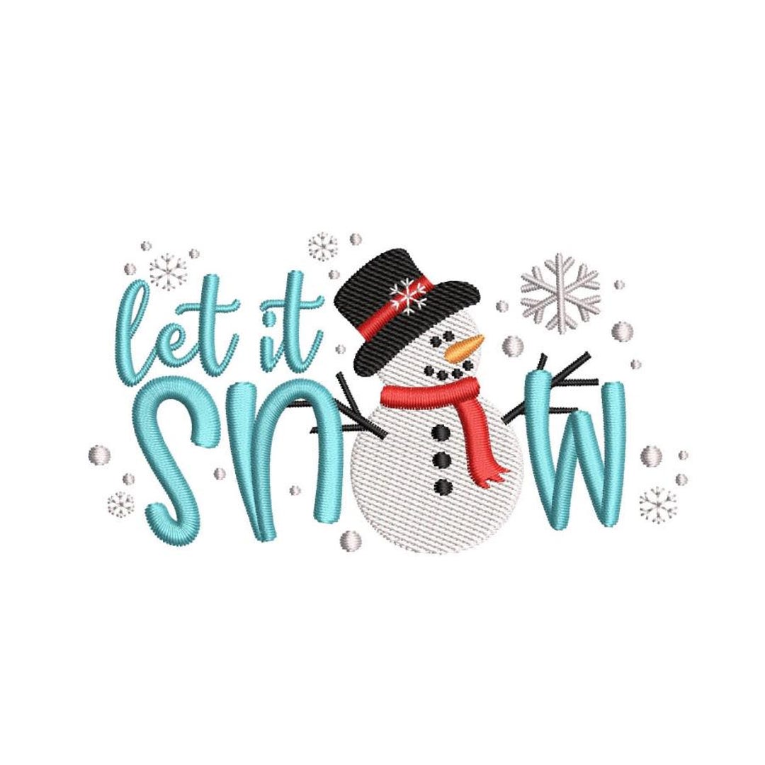 Let It Snow Embroidery Design, Christmas Embroidery File, 3 Sizes ...