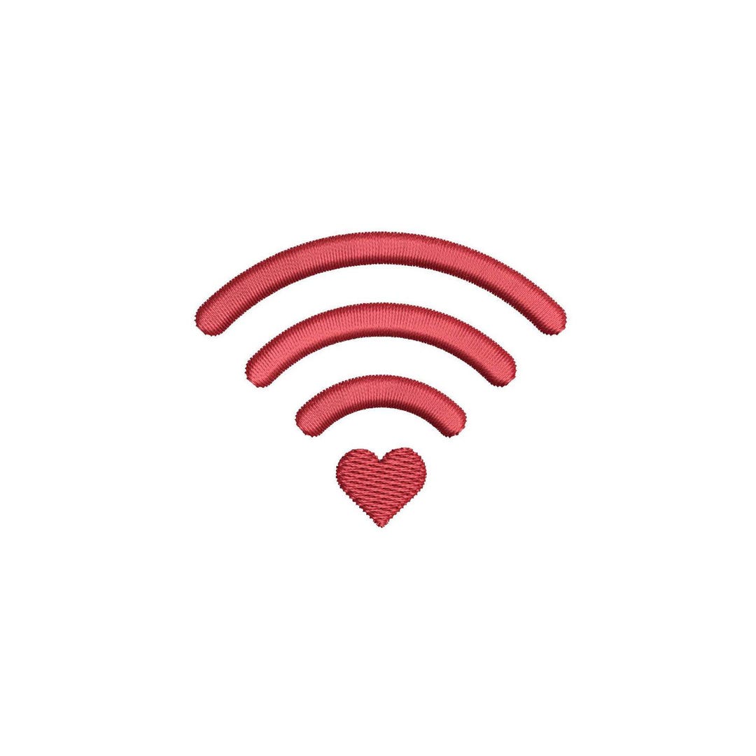 Wi-fi Heart Symbol Machine Embroidery Design, 3 Sizes, Instant Download ...