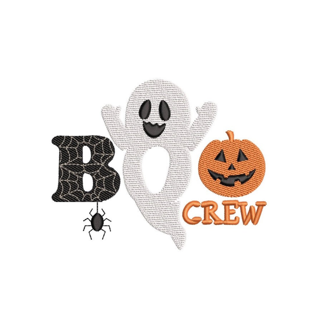 Boo Crew Embroidery Design, Ghost Embroidery Design, Halloween ...