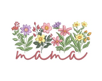 Floral Mom Embroidery Design, 5 Sizes, Instant Download - Etsy