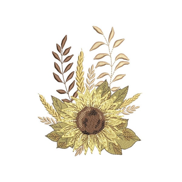 Sunflower Embroidery - Etsy