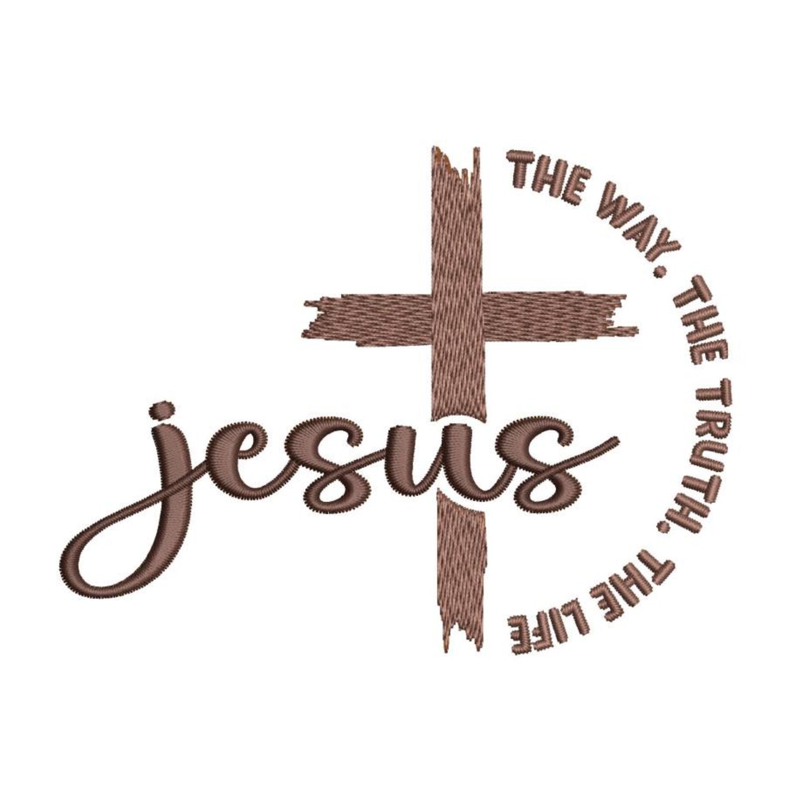 Jesus Cross the Way the Truth the Life Bible Quote Embroidery Design, 3 ...