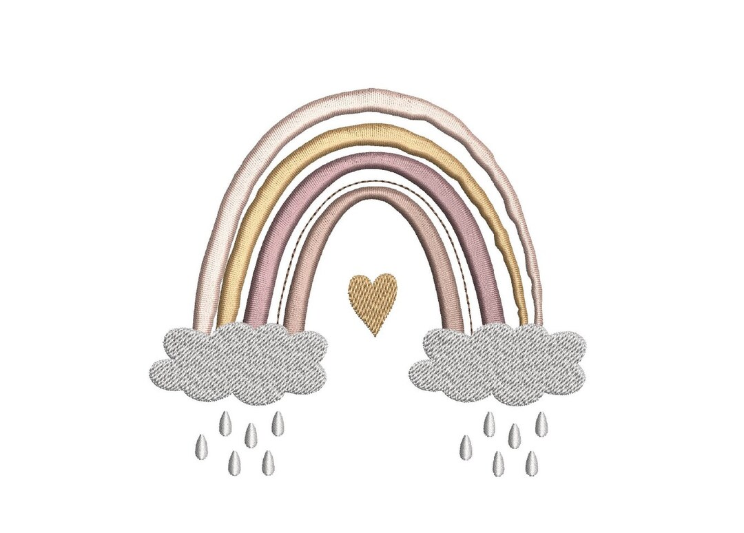 Rainbow Embroidery Design, 4 Sizes, Instant Download - Etsy