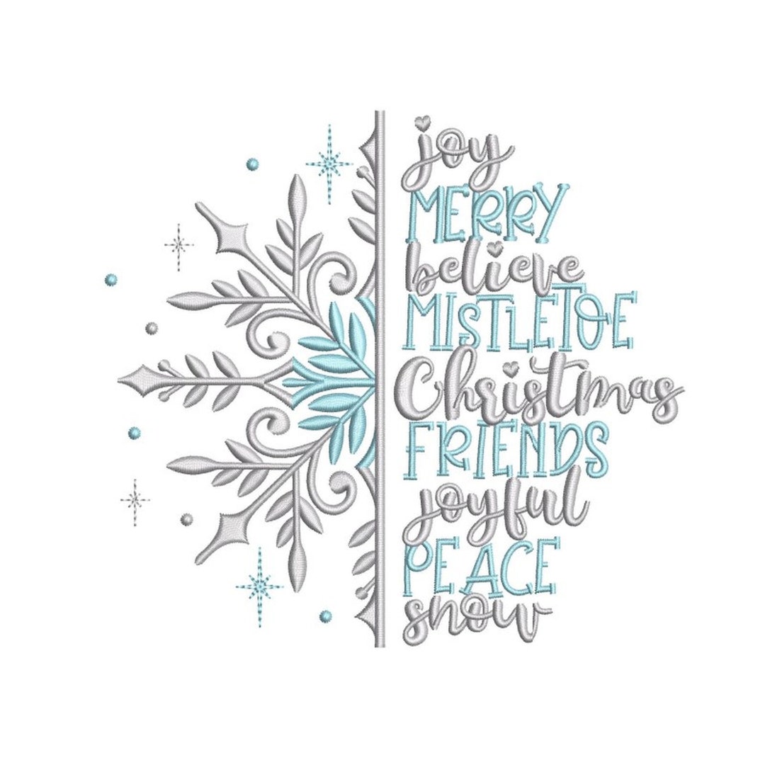Snowflake Embroidery Design, Christmas Embroidery File, 3 Sizes ...