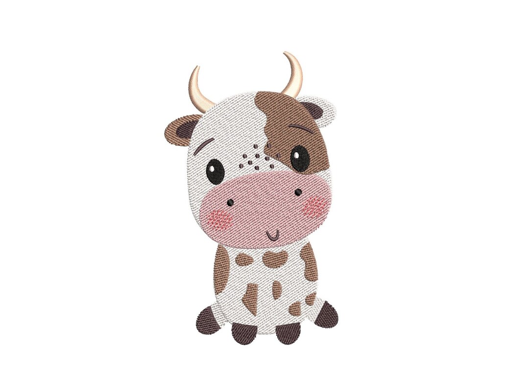 Cow Embroidery Design, 4 Sizes, Instant Download - Etsy