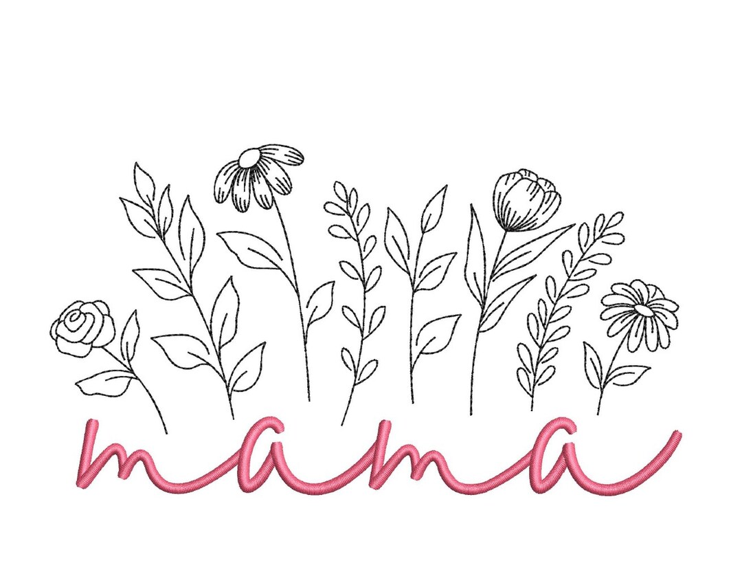Mama Embroidery Design, 4 Sizes, Instant Download - Etsy