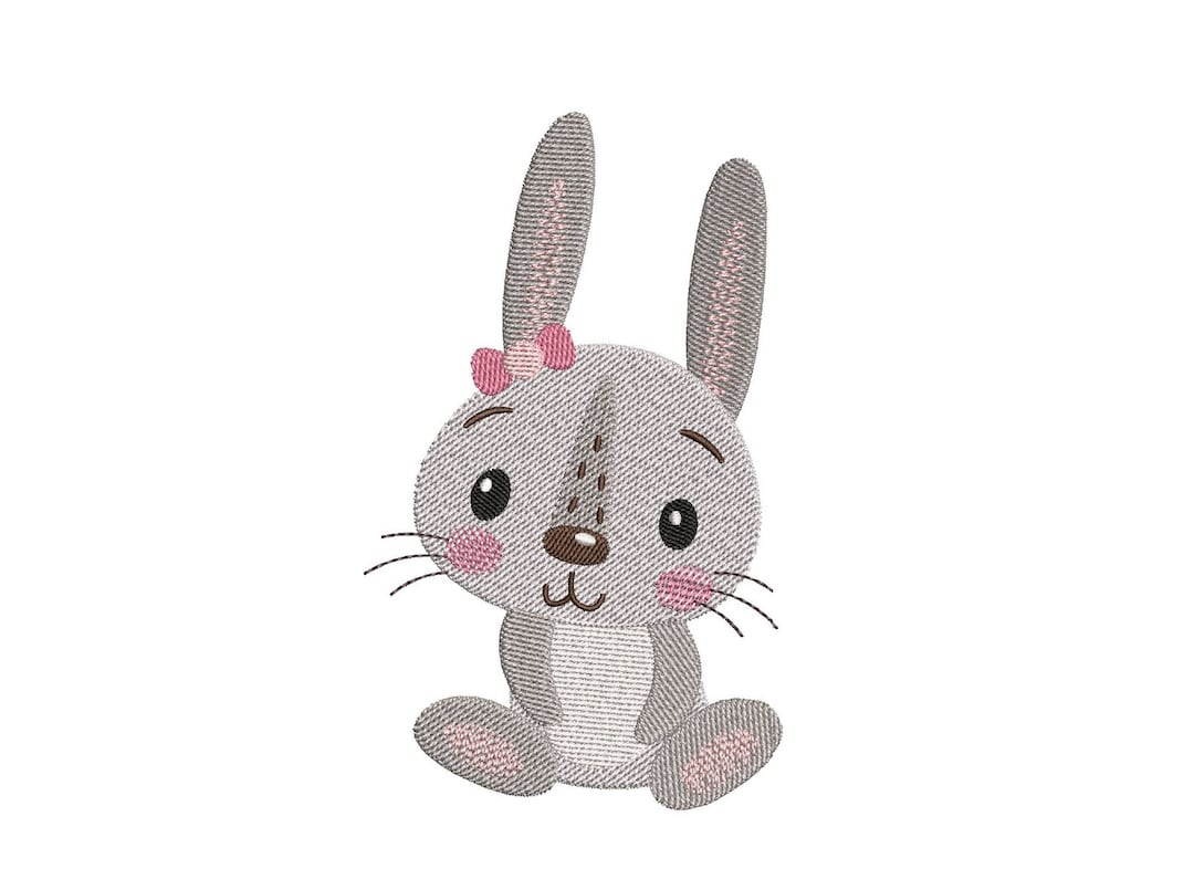 Rabbit Embroidery Design, Hare Embroidery Design 4 Sizes, Instant ...