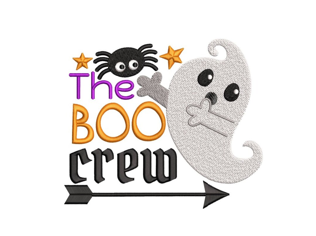 The Boo Crew Embroidery Design, 3 Sizes, Instant Download - Etsy