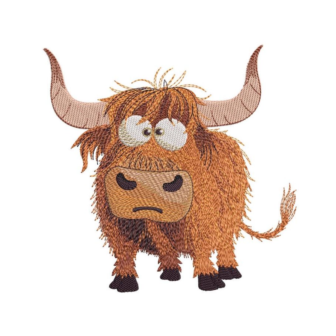 Highland Cow Embroidery Design, 4 Sizes, Instant Download - Etsy