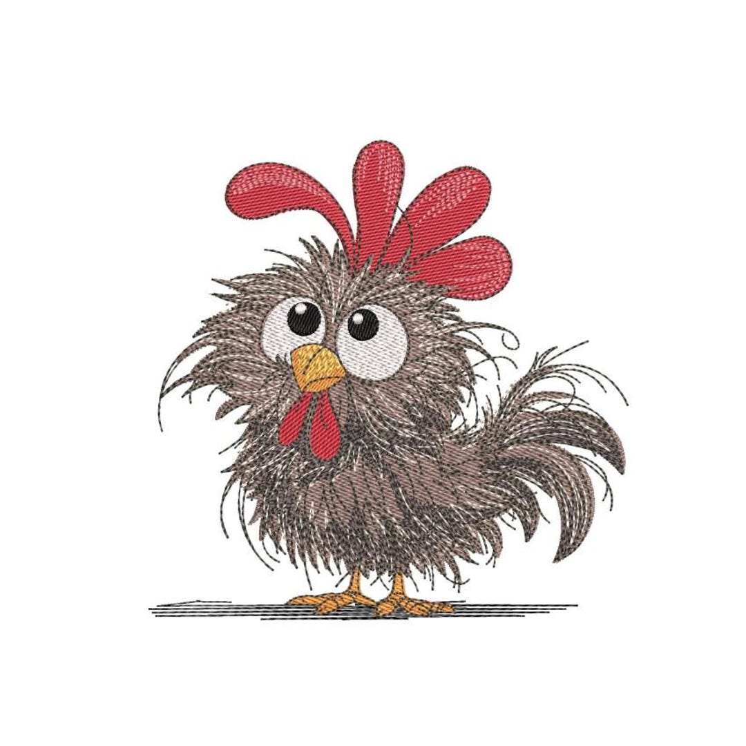 Funny Chicken Embroidery Design, 3 Sizes, Instant Download - Etsy