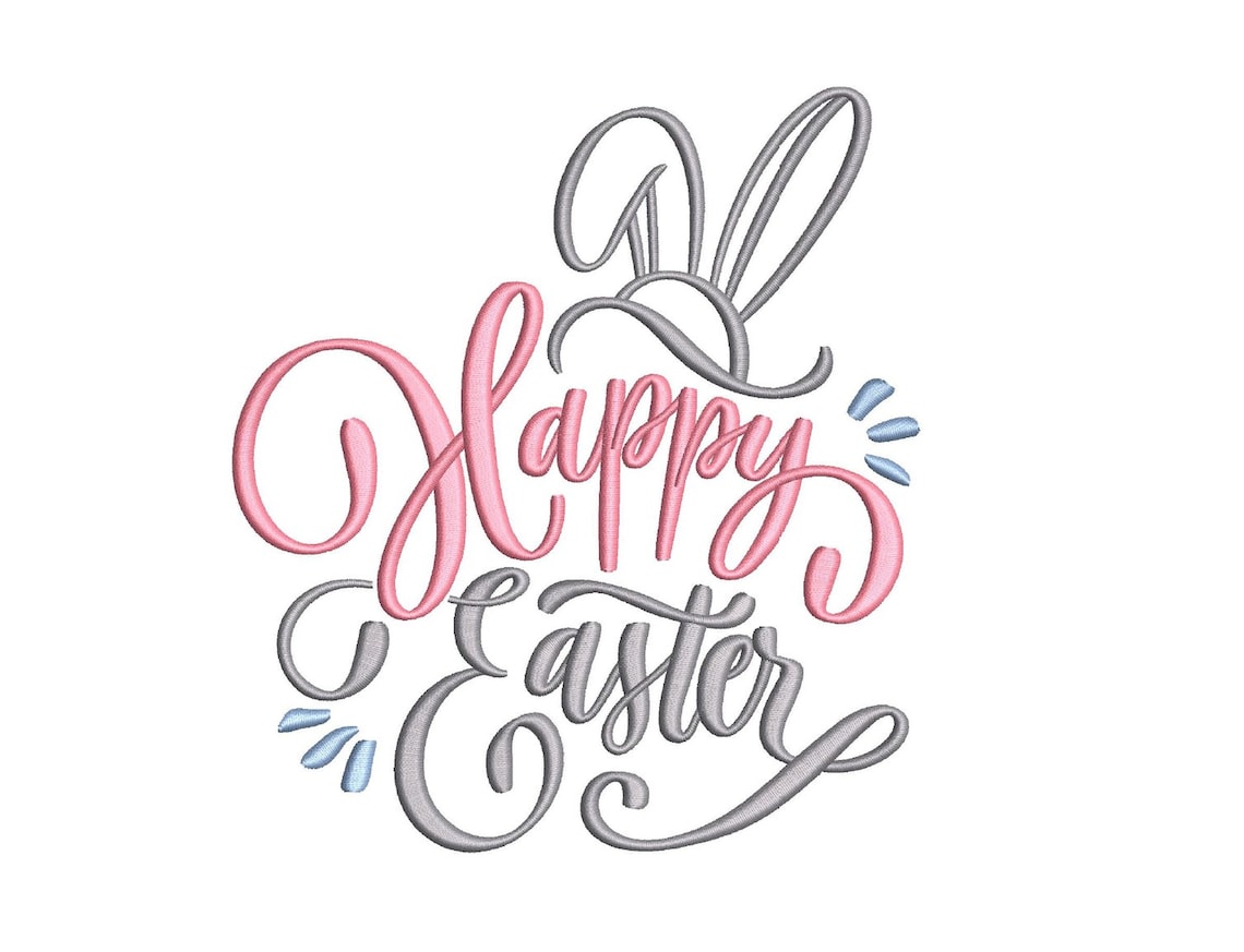 Happy Easter Embroidery Design, 4 Sizes, Instant Download - Etsy