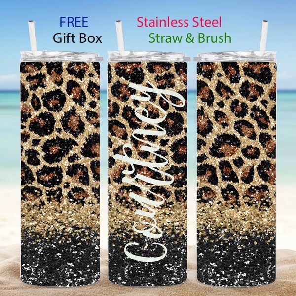 Personalized Tumbler Animal Print - Etsy