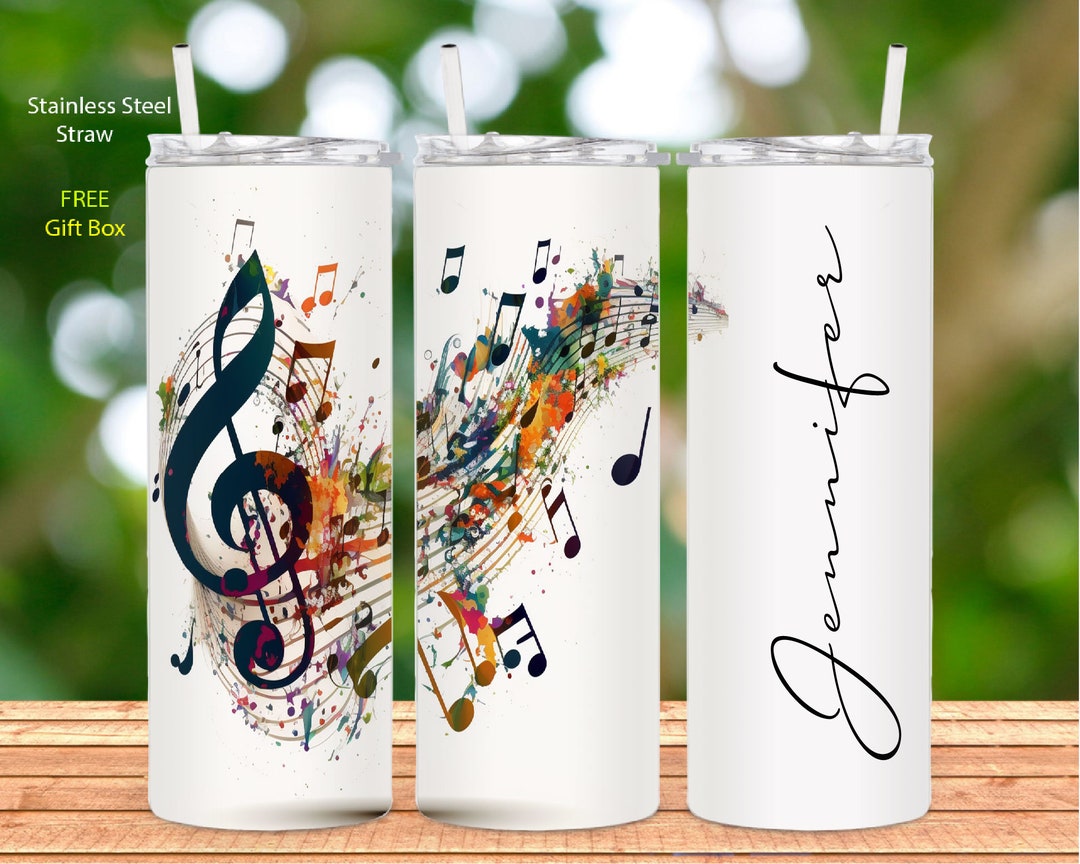 Music Notes Personalized Tumbler Music Teacher Gift Abstract - Etsy