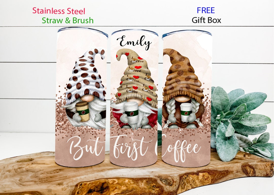Gnome but First Coffee Personalized Boho Gnome Tumblers Gnomes Tumbler ...