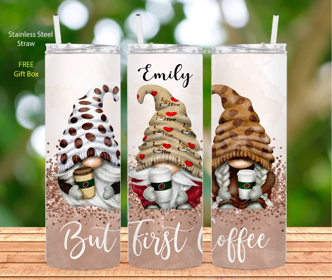 Gnome but First Coffee Personalized Boho Gnome Tumblers Gnome Tumbler ...