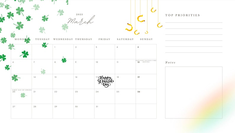 Holiday Printable Calendar - Etsy