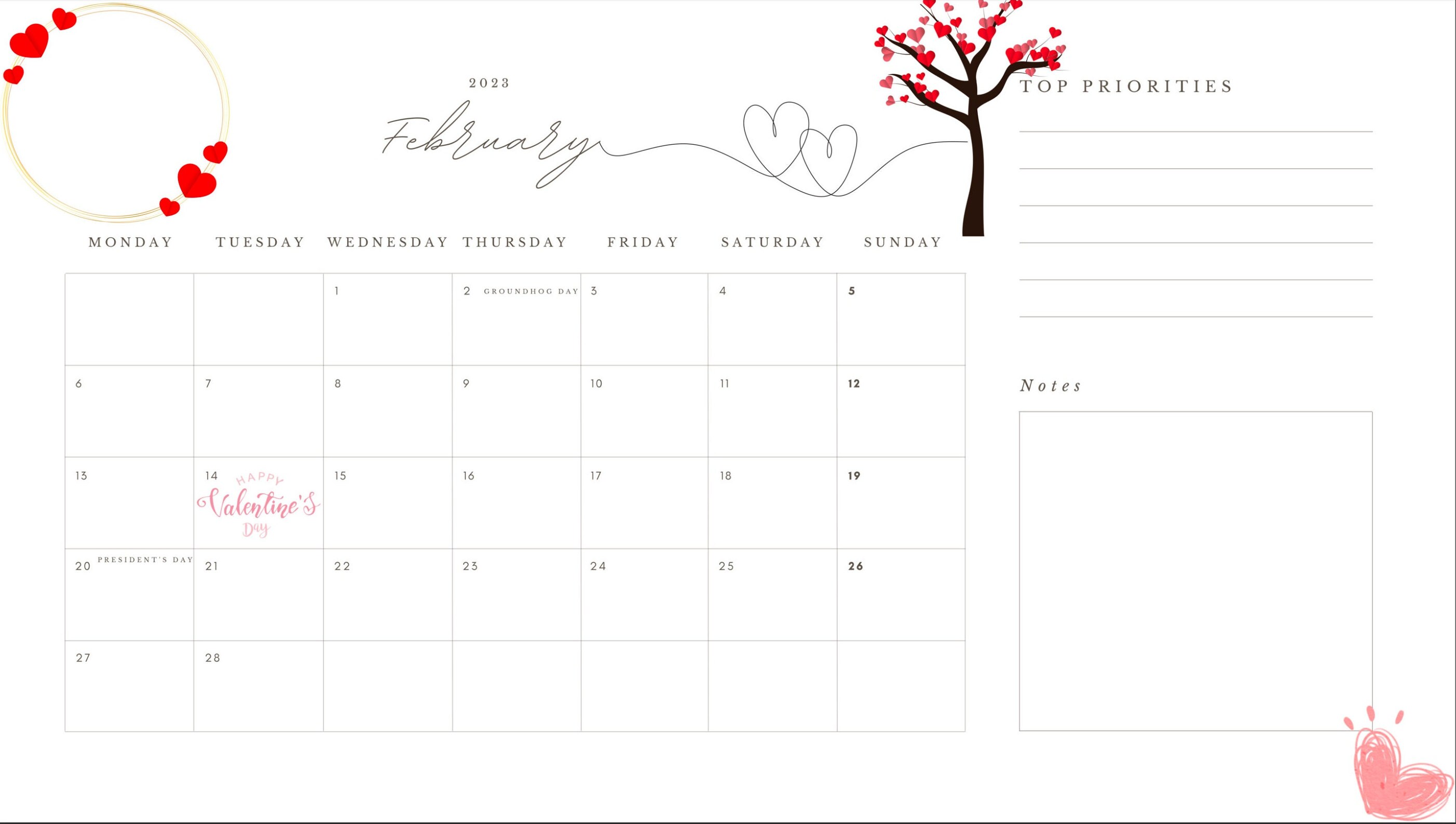 Holiday Printable Calendar - Etsy