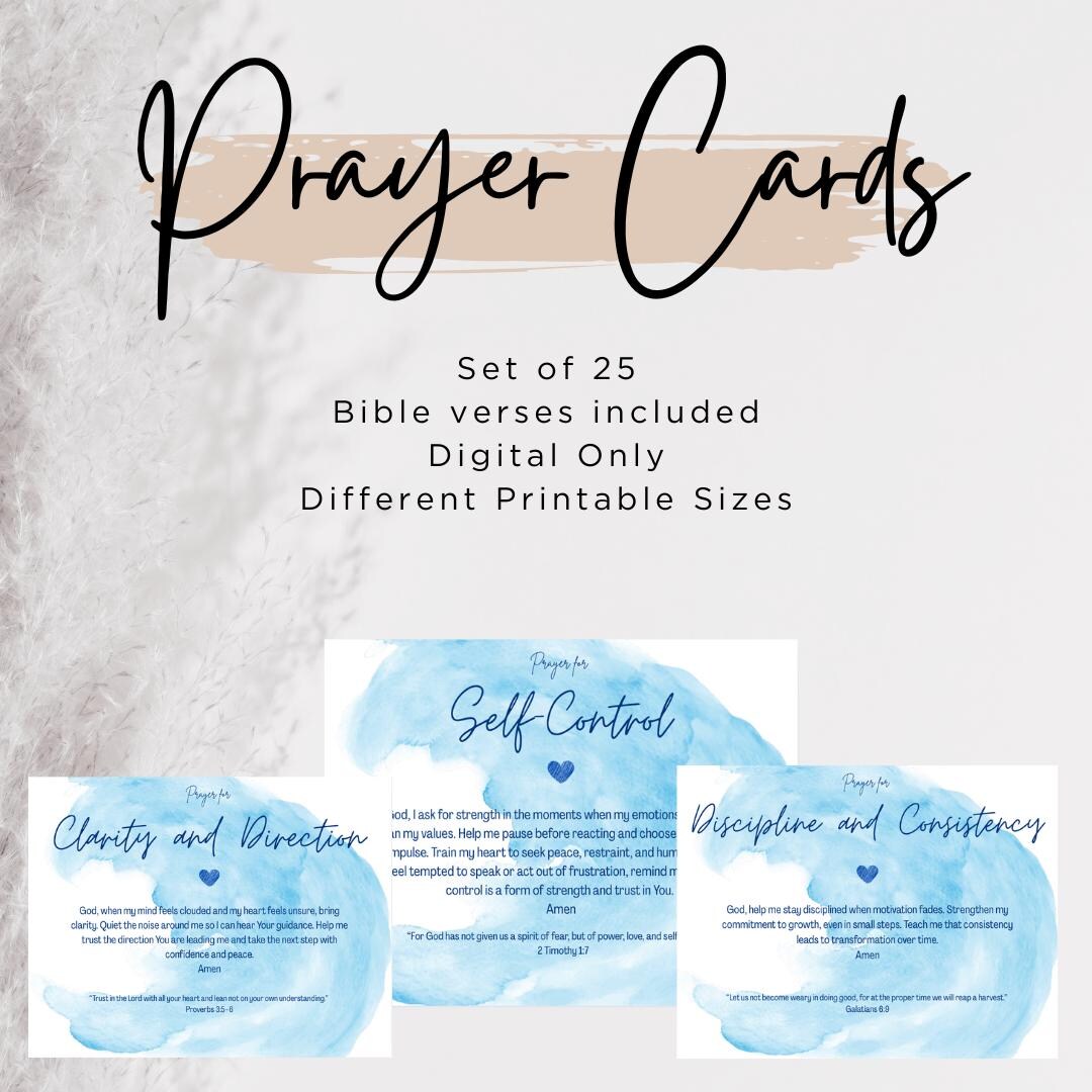 25 Encouraging Prayer Cards for Peace, Healing & Emotional Strength ...